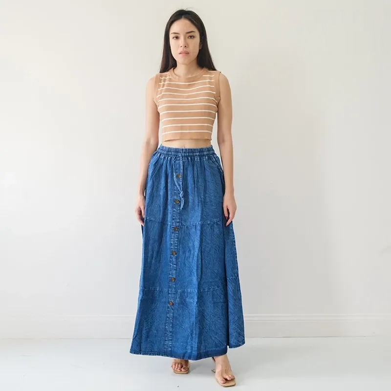 Women's High-Waisted Button Front Maxi Skirt - PT. Ruby Trade Solusindo